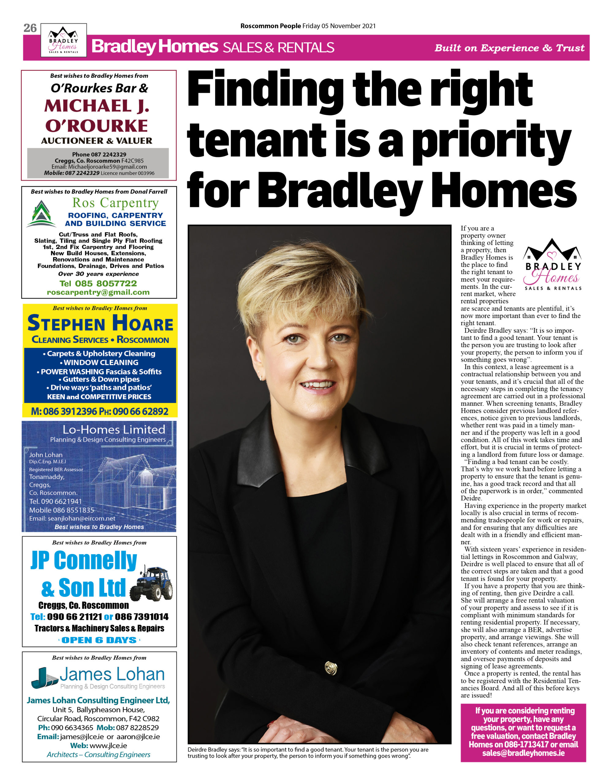 Finding the right tenant is a priority for Bradley Homes - Bradley Homes